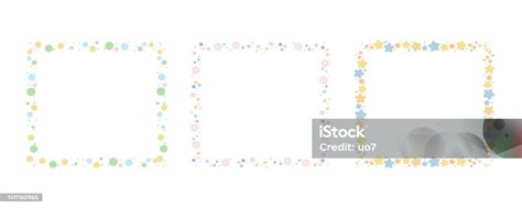 만화 장식 테두리 프레임 세트 무늬가있는 장식이있는 빈 빈 프레임 흰색 배경 평면 디자인 벡터 일러스트 레이 션 Eps10으로 분리 추상적인에 대한 스톡 벡터 아트 및 기타