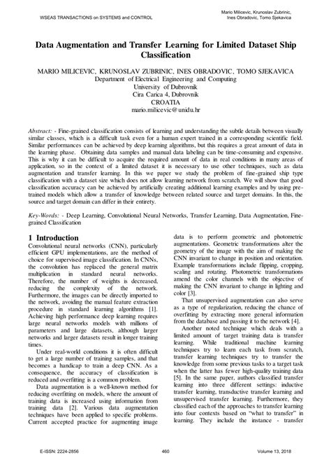 Pdf Data Augmentation And Transfer Learning For Limited Dataset Ship
