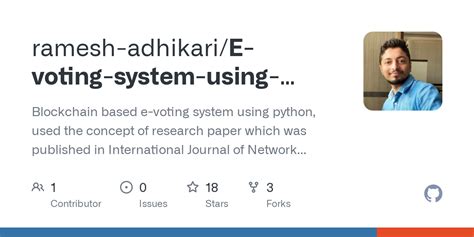 Github Ramesh Adhikarie Voting System Using Blockchain And Python