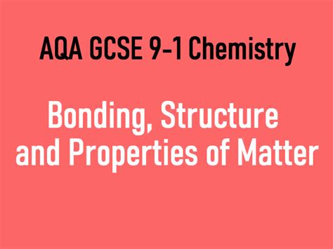 Aqa Gcse 9 1 Chemistry Complete Revision Notes Teaching Resources