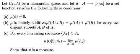 Solved Let X A be a measurable space and let μ A be Chegg