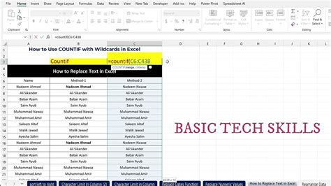 how to use countif with wildcards in excel fast and easy method video dailymotion