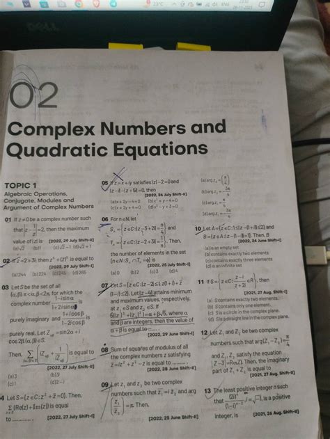 Complex Numbers And Quadratic Equations Topic 1 Algebraic Operations Con