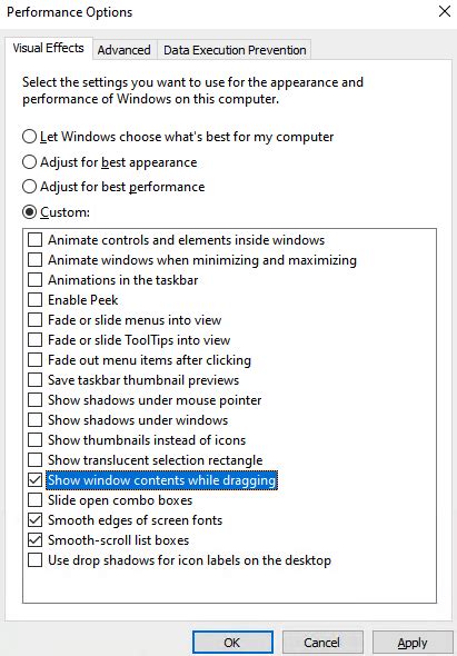How To Set Windows Custom Performance Options Via Gpo Or Powershell