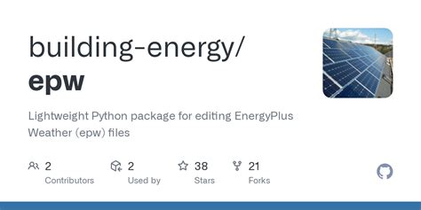 GitHub Building Energy Epw Lightweight Python Package For Editing