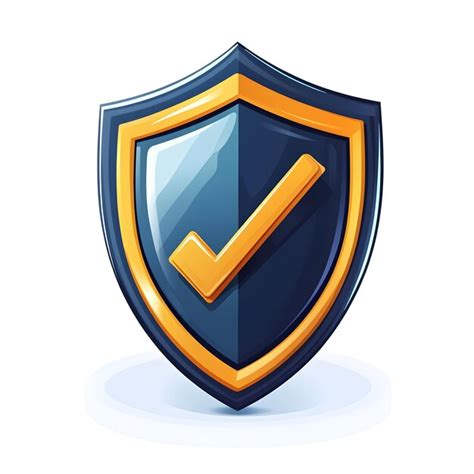 Flat Isolated Vector Of A Shield And Tick Mark With The Word Security