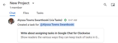 Create And Assign Tasks In Google Chat Clockwise