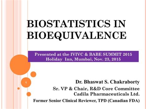 Biostatistics In Bioequivalence Ppt