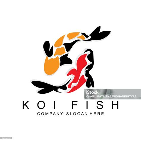잉어 물고기 로고 디자인 장식 물고기 벡터 수족관 장식 일러스트 레이 션 브랜드 제품 비단잉어에 대한 스톡 벡터 아트 및 기타 이미지 비단잉어 아이콘 강 Istock