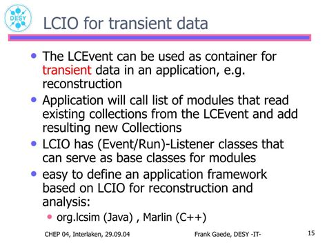Ppt Lcio A Persistency Framework And Data Model For The Linear Collider Powerpoint