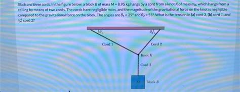 solved block and three cords in the figure below a block b