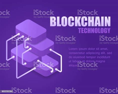 개념 Blockchain 기술입니다 벡터 일러스트 레이 션 아이소메트릭 데이터 네트워크입니다 방문 페이지 디지털 Blockchain 데이터 3차원 형태에 대한 스톡 벡터