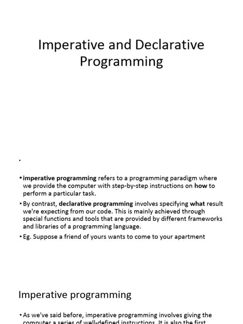 Imperative And Declarative Programming Pdf Computer Programming Integer Computer Science