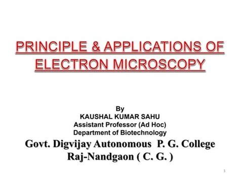 Electron Microscope Ppt Ppt