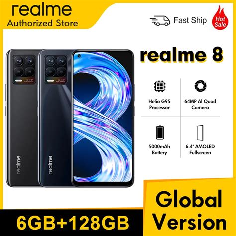 Teléfono Móvil realme 8 RMX3085 6,4 "FHD + AMOLED 6GB 128GB 64MP AI ...