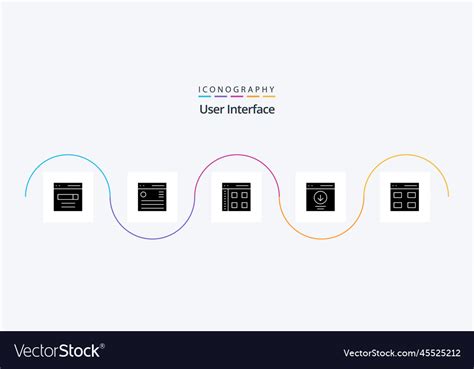 User Interface Glyph 5 Icon Pack Including Vector Image