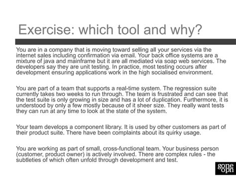 automated acceptance tests and tool choice ppt