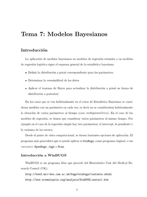 Bayesian Winbugs Pdf Pdf Distribución Normal Análisis De Regresión
