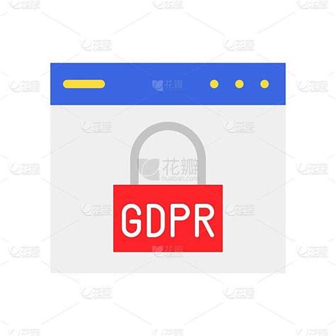 Gdpr通用数据保护条例图标，平面风格
