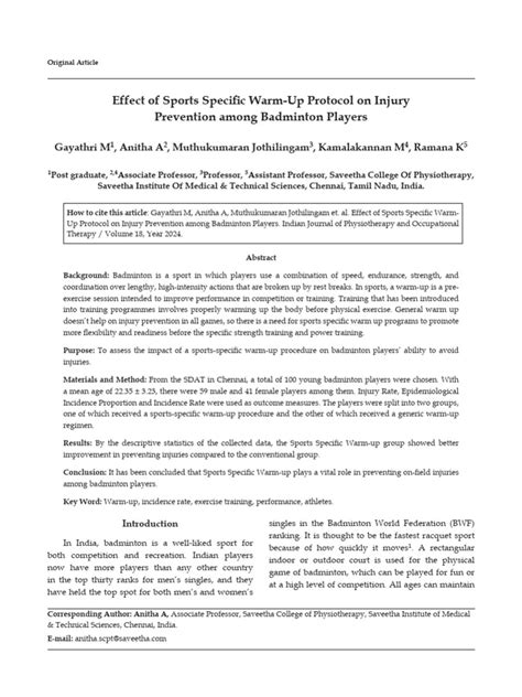 Effect Of Sports Specific Warm Up Protocol On Inju Pdf Flexibility Anatomy Human Leg