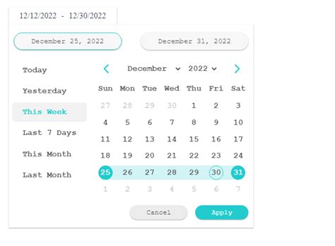 Github Uyaribrahimdate Range Picker A React Component For Choosing