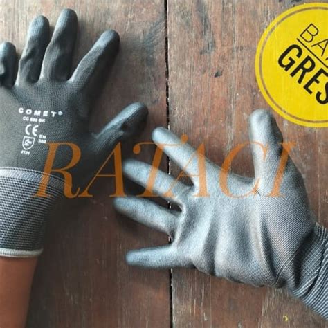 Jual 1pak10pasang Sarung Tangan Safety Comet Hitam Baru Kain Nylon