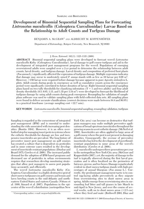 Pdf Development Of Binomial Sequential Sampling Plans For Forecasting