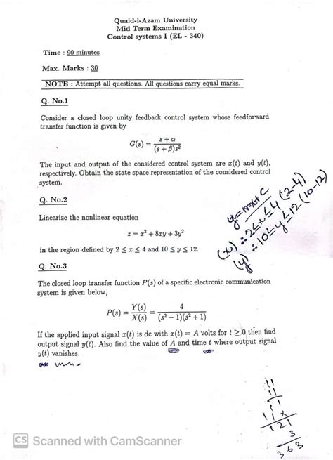 Quaid I Azam Universitymid Term Examinationcontrol