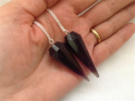 Sale Madagascan Amethyst Cone Pendant 925 Sterling Silver Necklace Statement Necklace T