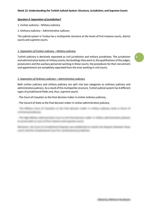Solution Week 12 Understanding The Turkish Judicial System Structure Jurisdiction And
