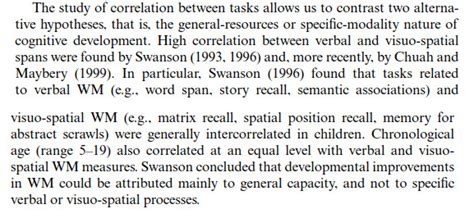 Link Between Visual Spatial Verbal Working Memory And Intelligenceacademic Achievement
