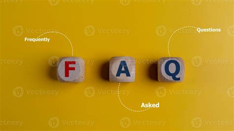 FAQ Frequently Asked Questions Acronym On Wooden Cubes On A Yellow Background Stock