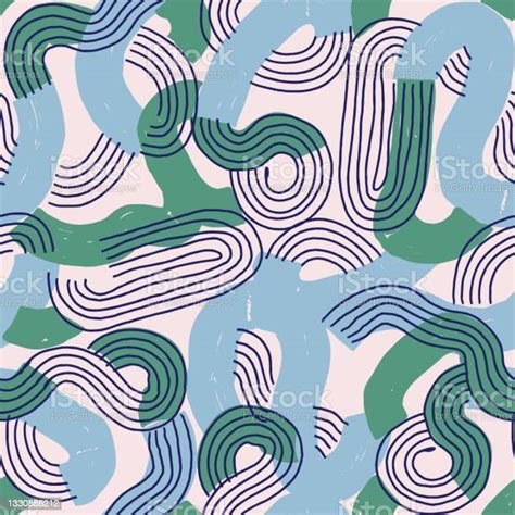 페인트 브러쉬 스트로크 및 라인 일러스트 스원스 반복 패턴 디지털 아트워크 홈 데코 프린트 패션 패브릭 직물 0명에 대한 스톡