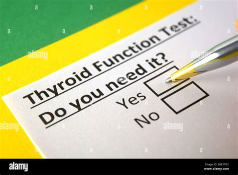 One Person Is Answering Question About Thyroid Function Test Stock Photo Alamy
