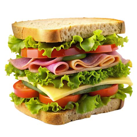 A Delicious And Juicy Doubledecker Sandwich With Layers Of Ham Cheese