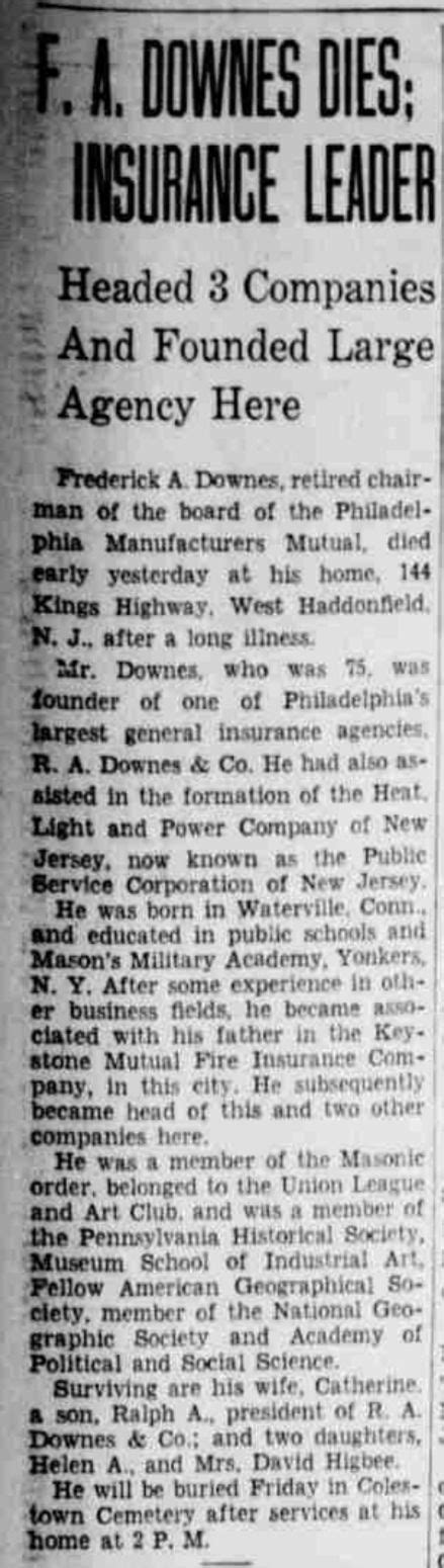 Frederick Anson Downes 1863 1939 Find A Grave Memorial