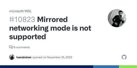 Mirrored Networking Mode Is Not Supported · Issue 10823 · Microsoftwsl · Github