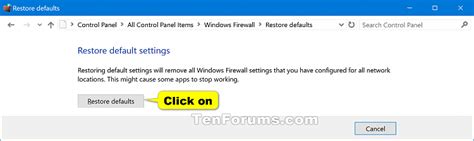 Restore Default Windows Defender Firewall Settings In Windows Tutorials