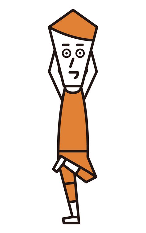 요가와 나무를 위해 포즈를 취하는 남자의 그림 무료 일러스트 소재집 Kukukeke