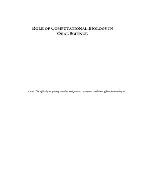 Role Of Computational Biology In Oral Science Pdf Sequence Alignment Dna Sequencing