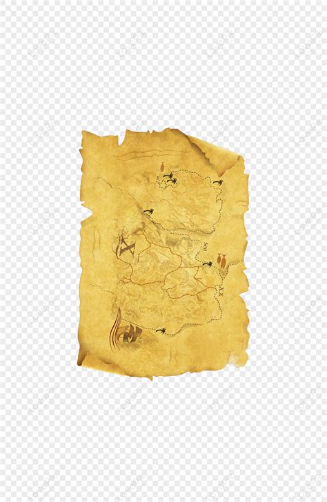양피지지도노랑종이 Png 일러스트 무료 다운로드 Lovepik