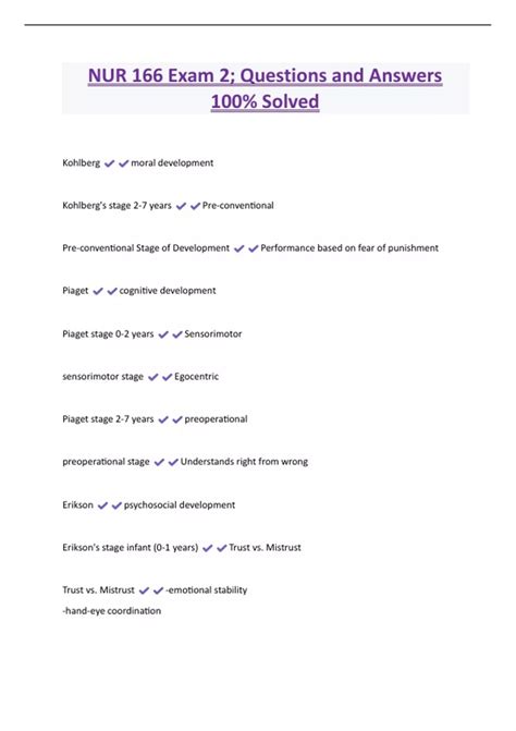 Nur 166 Exam 2 Questions And Answers 100 Solved Nur 166 Stuvia Us
