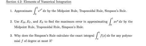 Solved Section Elements Of Numerical Integration Chegg