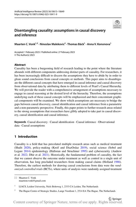 Pdf Disentangling Causality Assumptions In Causal Discovery And Inference