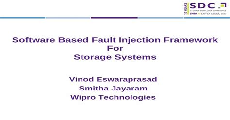 pdf software based fault injection framework for storage systems