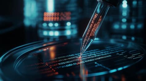 Closeup Of Crispr Geneediting Tool With Genomic Data Display In A Modern Lab Environment