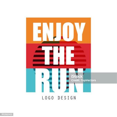 실행된 아이콘 디자인 포스터 카드 장식 배너 인쇄 배지 스티커 벡터 일러스트 레이 션을 실행 하기 위한 영감과 동기 부여 슬로건을 즐길 수 개념에 대한 스톡 벡터 아트 및