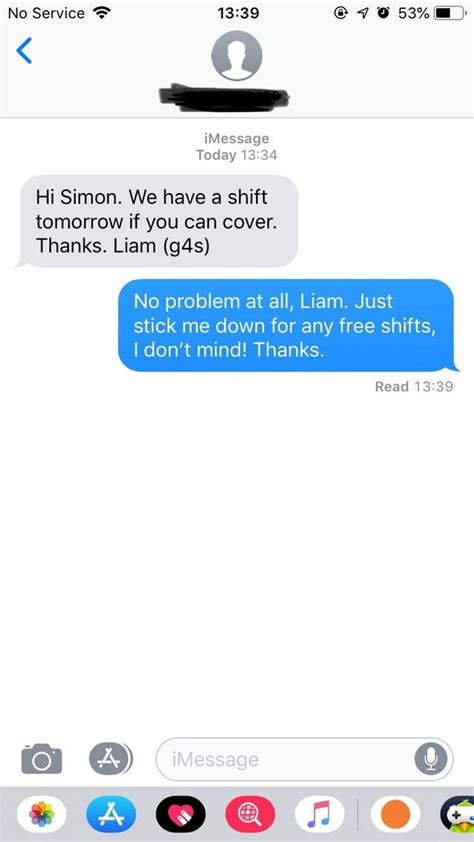 Received A Text From An Unknown Number Asking Someone Else To Cover A Shift Sorted Youre