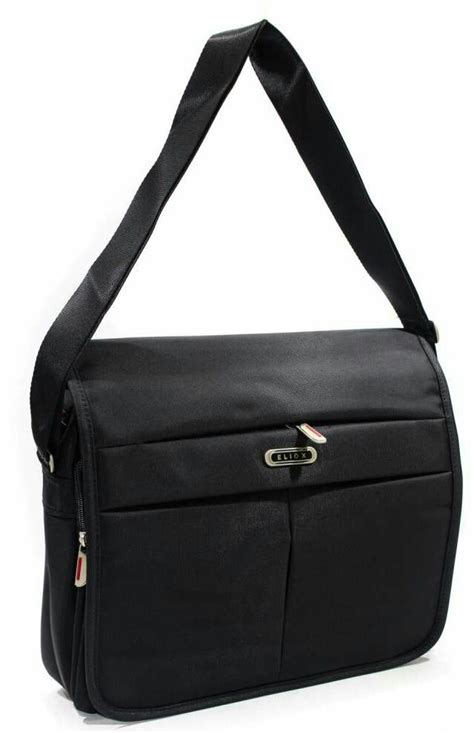 Сумка Мужская Из Текстиля Почтальон Через Плечо Планшет Городская Повседневная 71 Черная — в