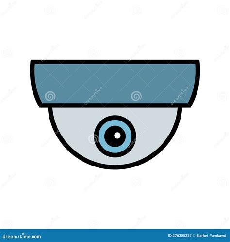 Dome Camera Icon Cctv Security Ceiling Video Camera Surveillance Vector Illustration Stock